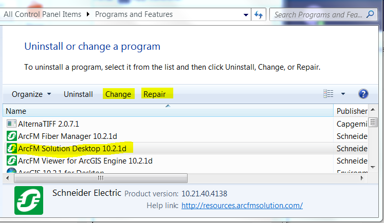 How-To - ArcFM - Repair or change your ArcFM installation