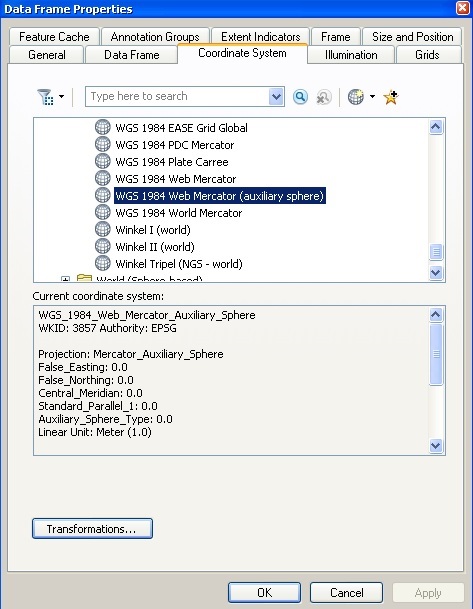 Solution - ArcFM - Adding Basemap to Stored Display Changes Coordinate System for Data Frame