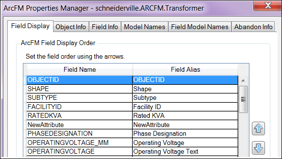 FAQ - ArcFM - Changing the ArcFM Field Display Order