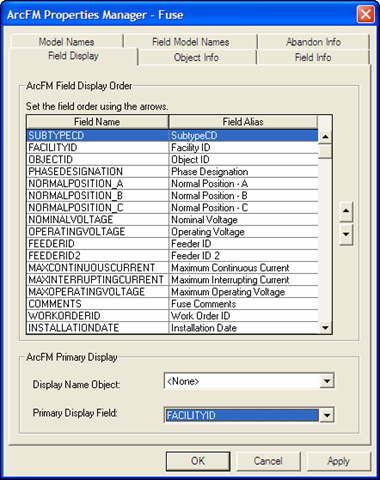 The 5 ArcFM Locator Tools: ArcFM Display Field