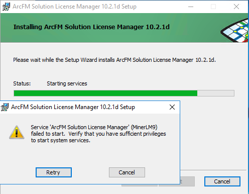 Solution - ArcFM - License Manager "failed to start" Error