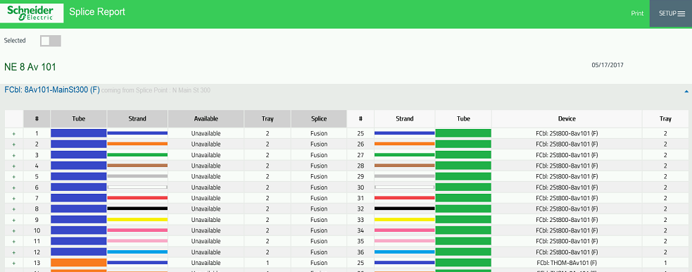 Enhanced Fiber Splice Report