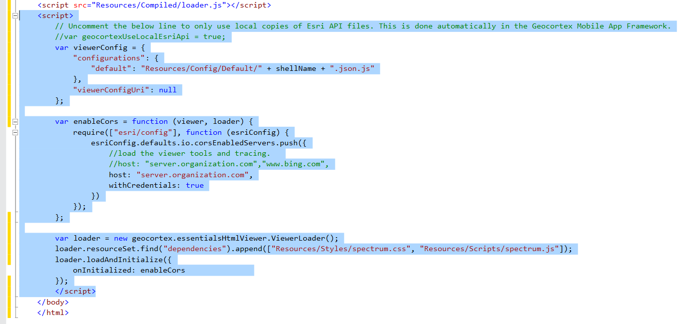 Solution - ArcFM Web - Configure ArcFM Web Viewer to Make CORS Requests to GeoCortex Essentials
