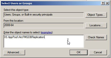 Solution - ArcFM GDBReplication - Setting Application Pool Permissions