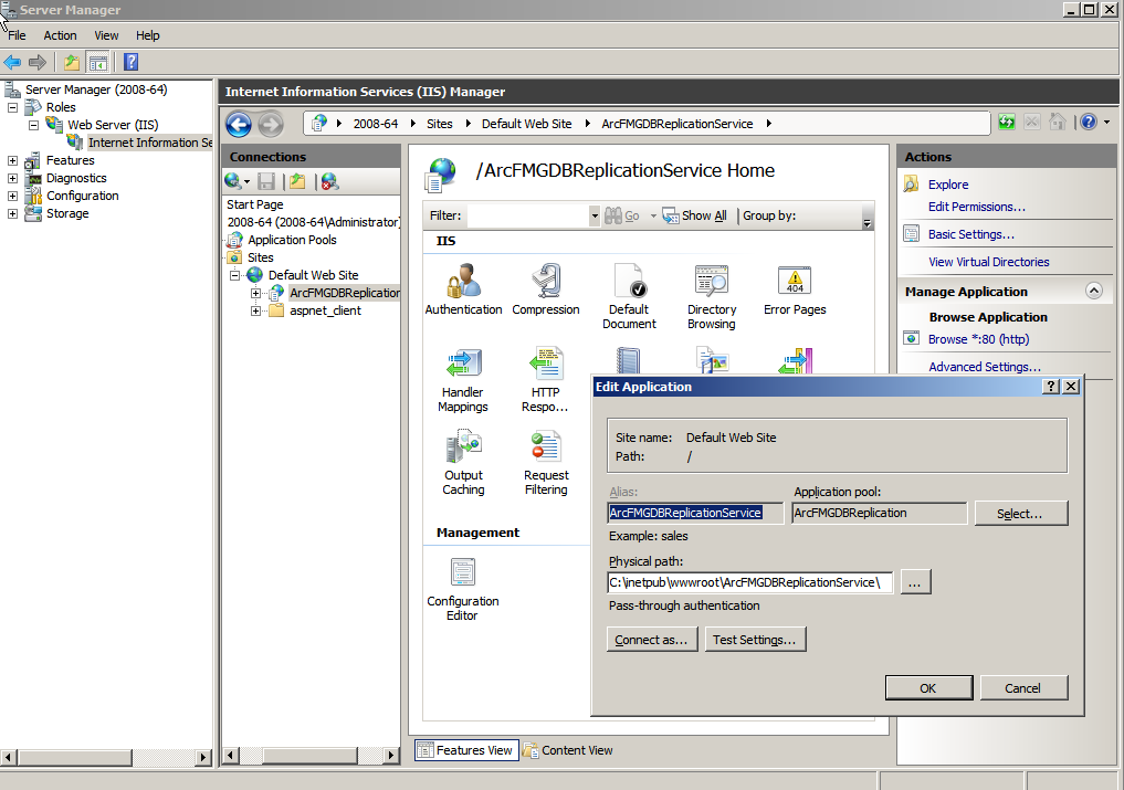 Solution - ArcFM GDBReplication - Setting Application Pool Permissions