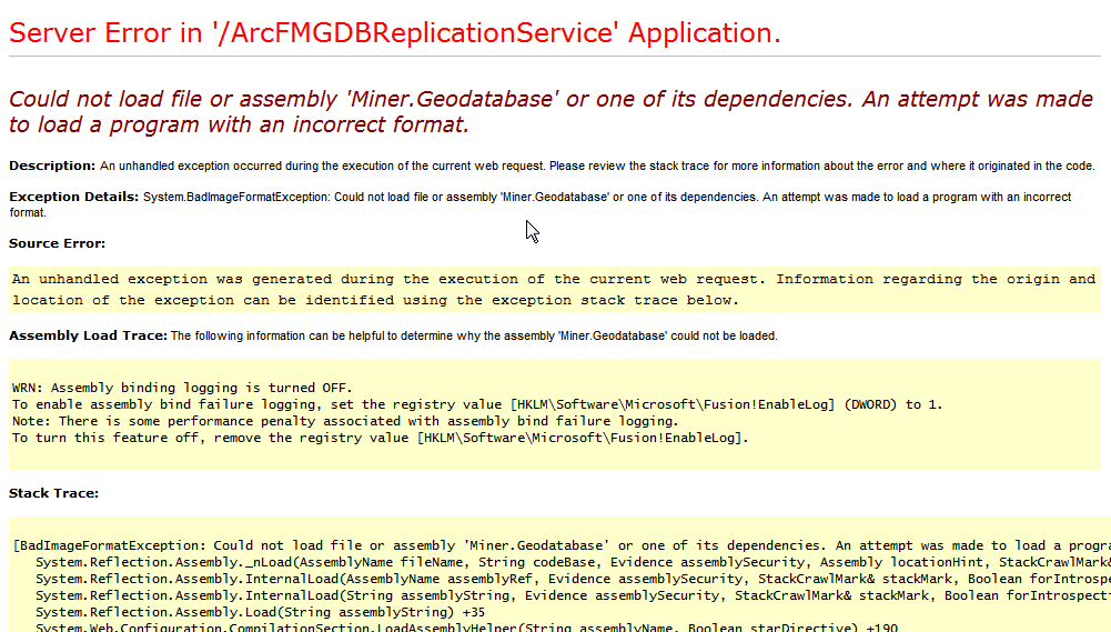 Solution - ArcFM GDBReplication - Enabling 32-bit Processing for Replication Web